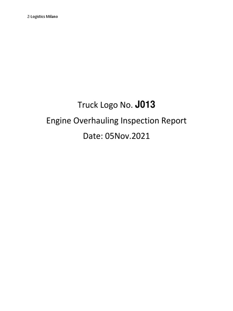 Engine Overhauling Inspection Report | PDF | Piston | Internal ...