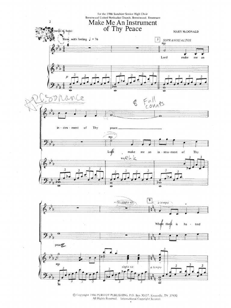 Mary McDonald Make Me An Instrument | PDF