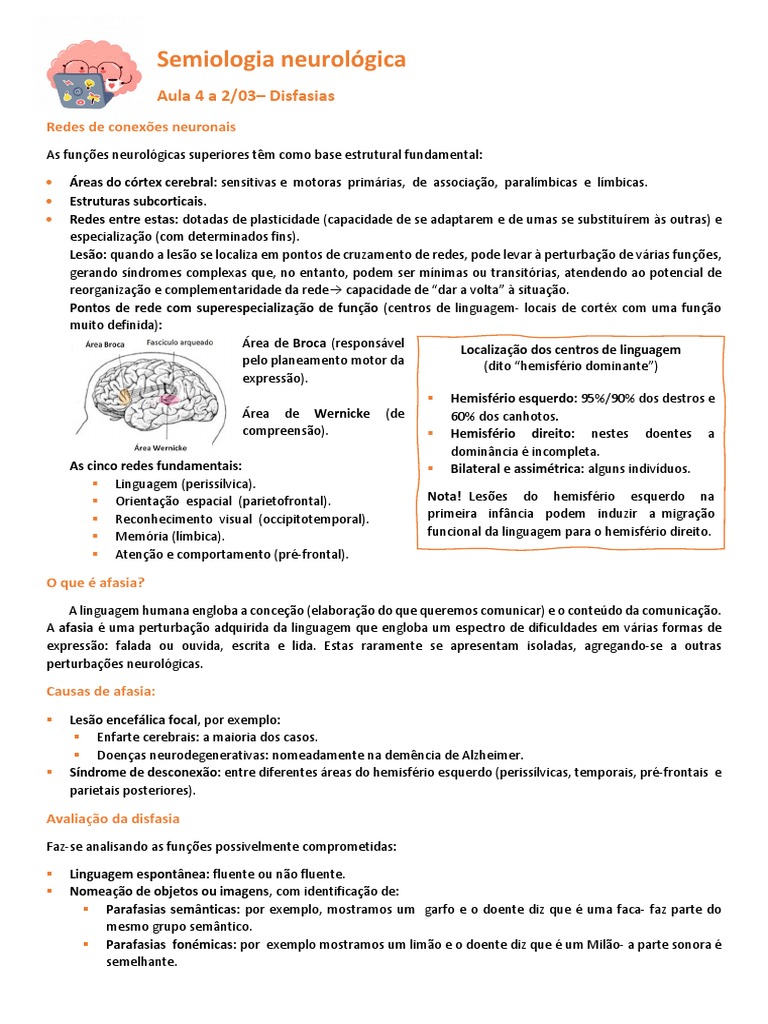 Disprosodia e Marcha Apraxica na Afasia | PDF | Afasia | Córtex cerebral