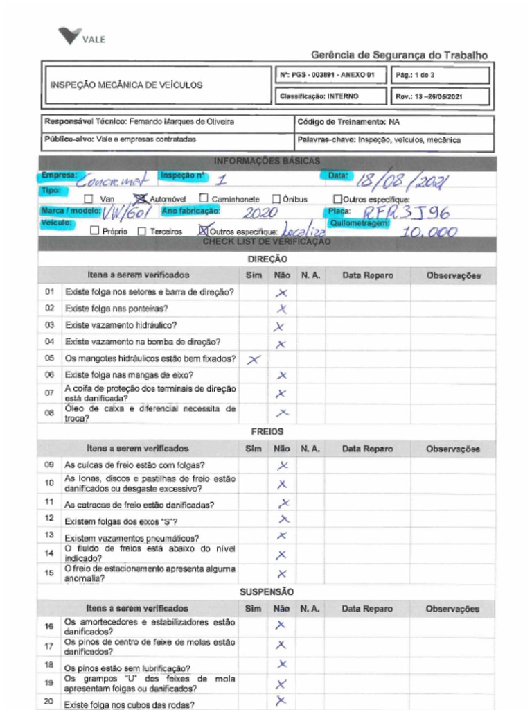 Modelo de Preenchimento | PDF