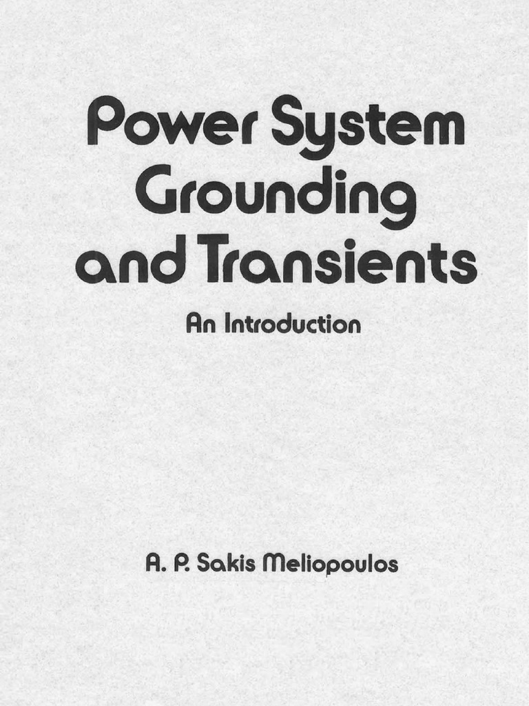 Power System Grounding and Transients An Introduct | PDF