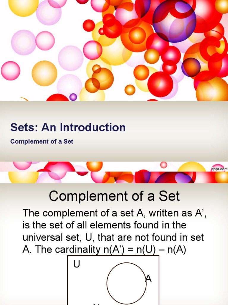 Complement of A Set | PDF