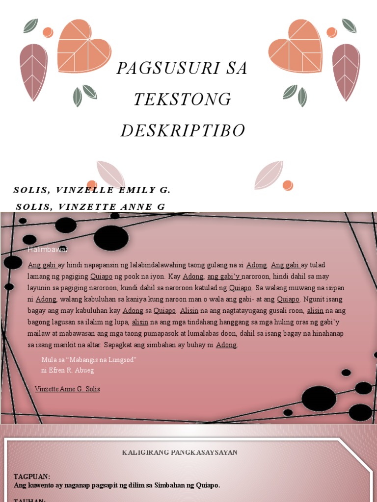 Tekstong Deskriptibo | PDF