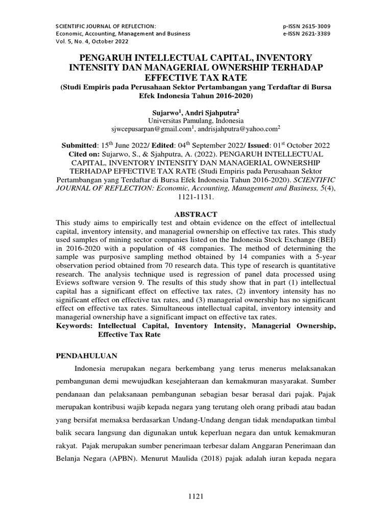 The Impact of Intellectual Capital, Inventory Intensity and Managerial ...