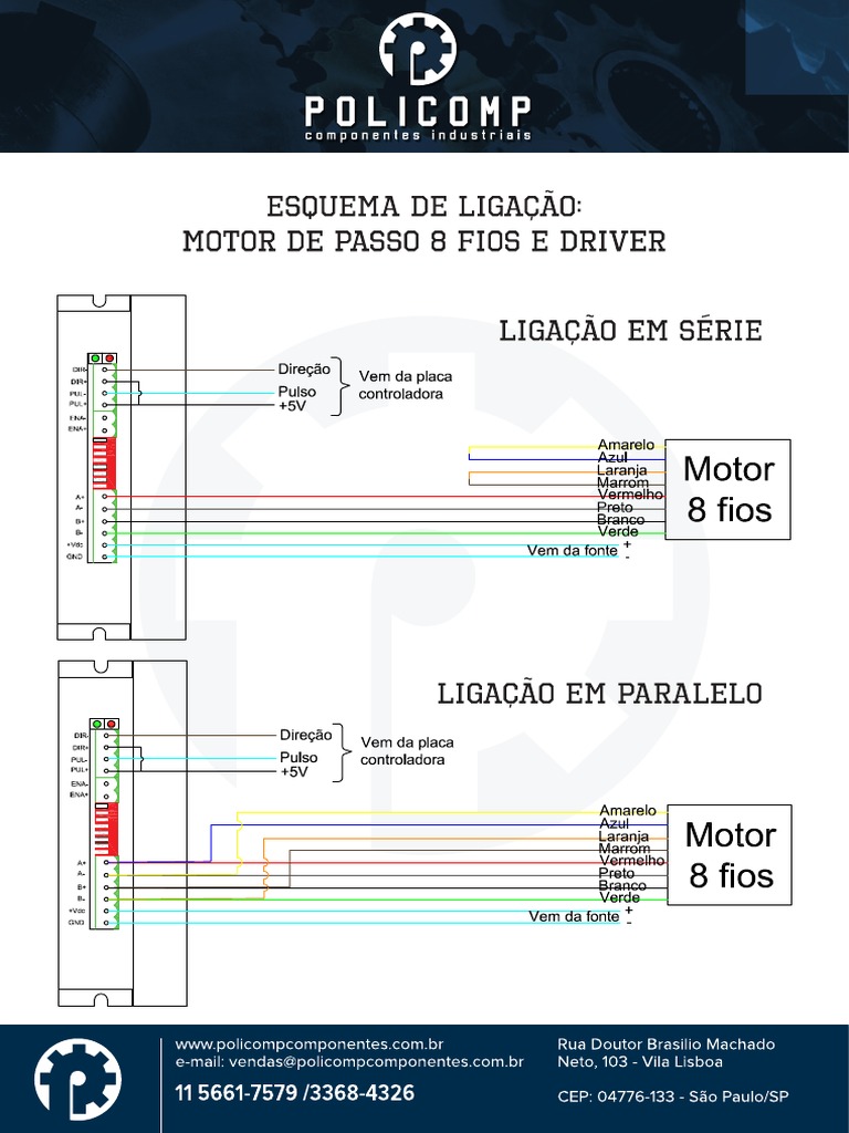 Ligação Motor de Passo 8 Fios | PDF