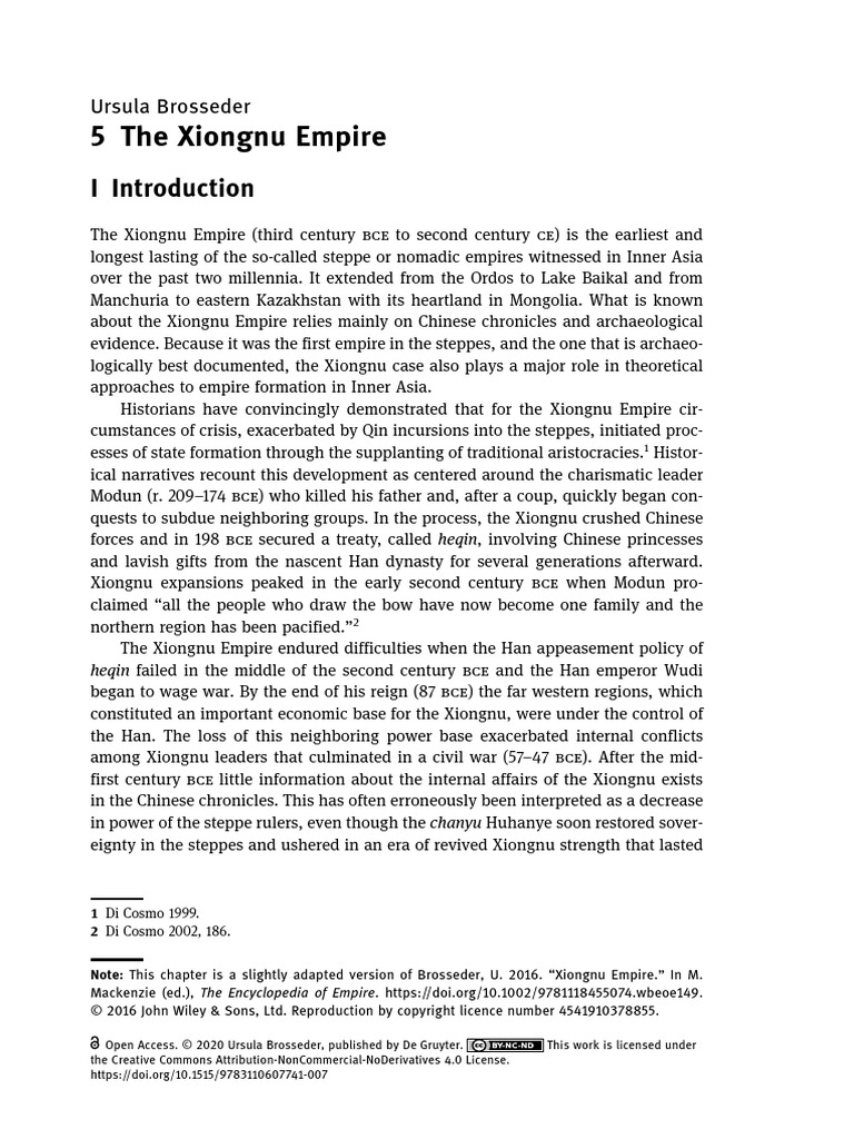 5 The Xiongnu Empire: Ursula Brosseder | PDF | Empire | Han Dynasty