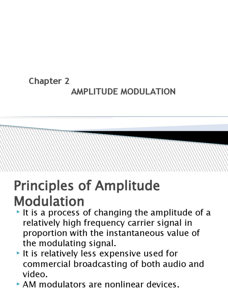 Chapter 2 Amplitude Modulation | PDF | Detector (Radio) | Amplifier