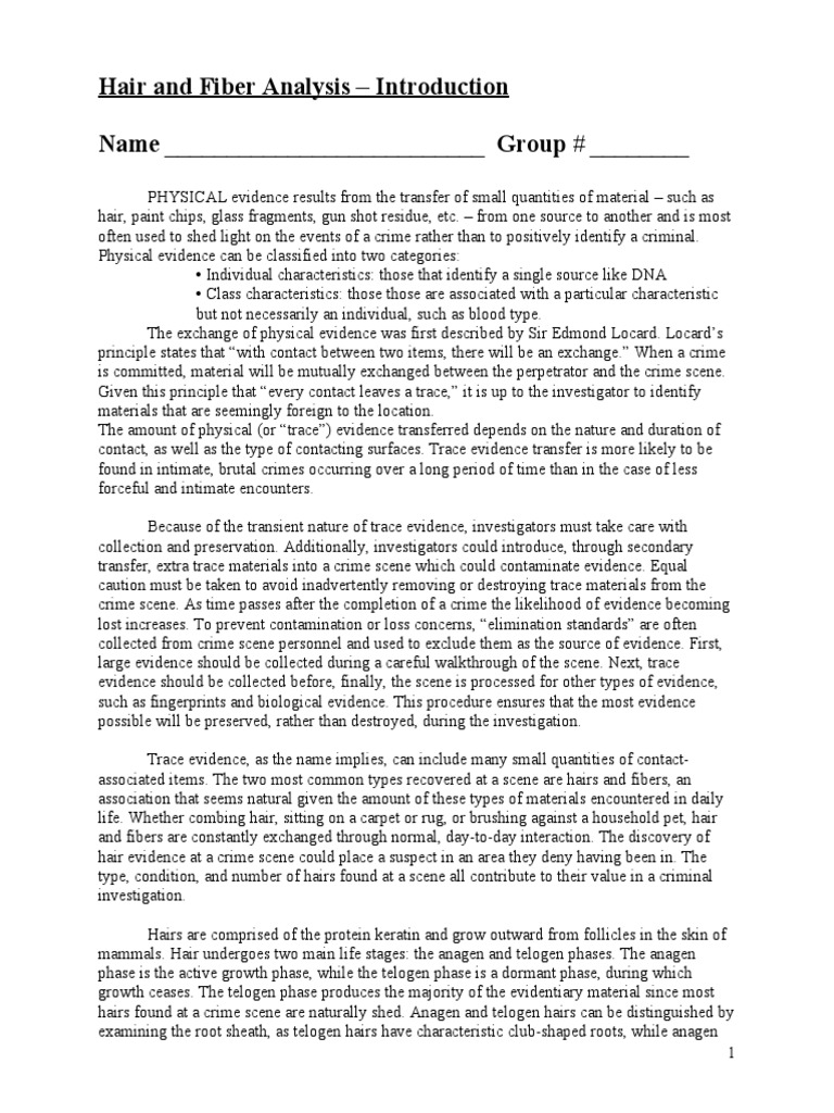 33 Hair and Fiber Analysis | PDF