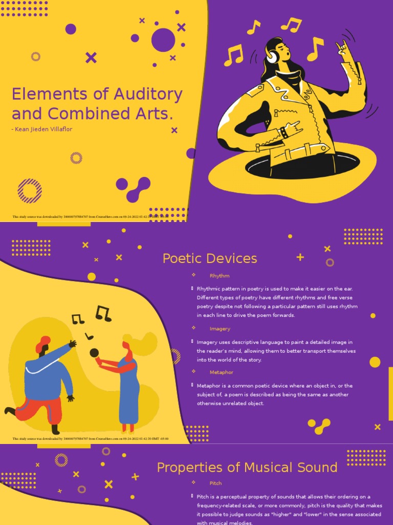 Elements of Auditory and Combined Arts | PDF | Sound | Rhythm