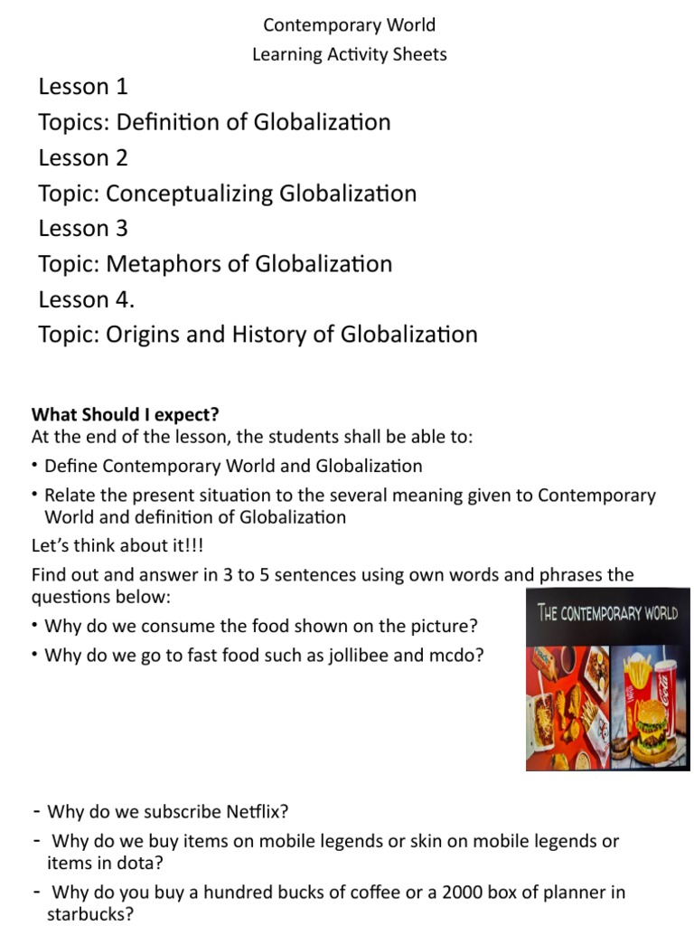 Contemporary World - Introduction | PDF | Globalization