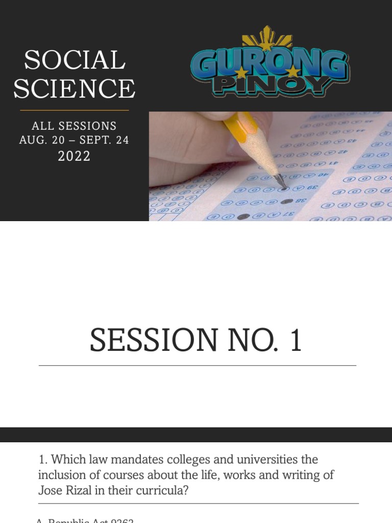Gurong Pinoy LET Review 2022 Social Science Majorship - All Sessions ...