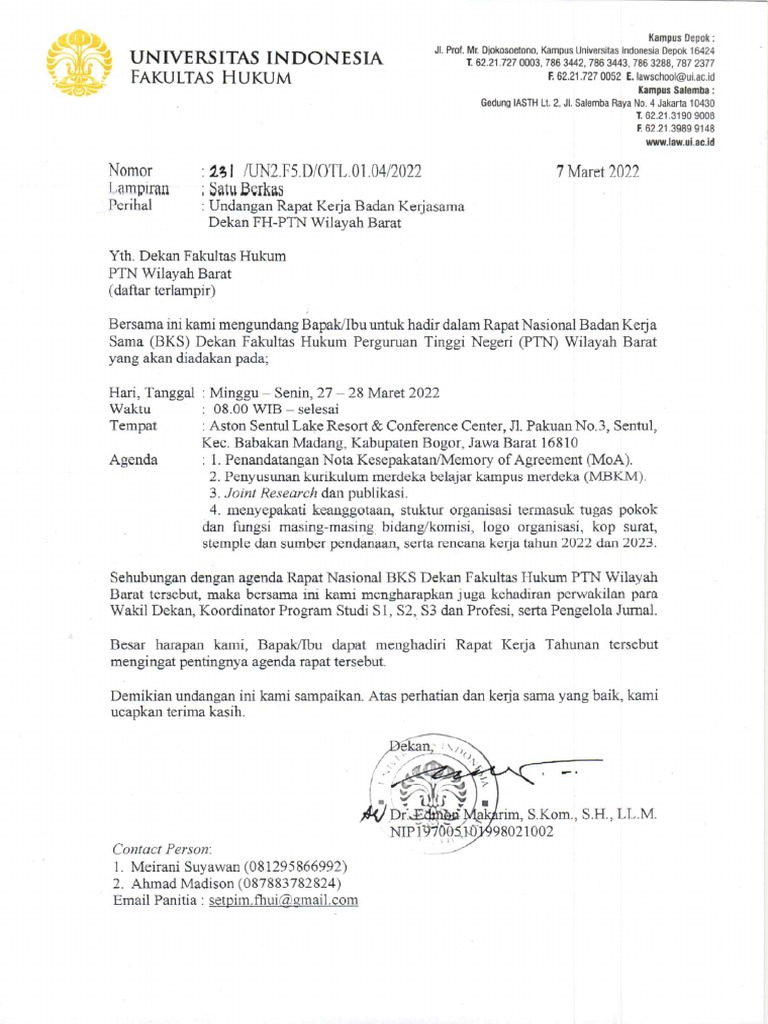 Rev Undangan BKS Barat Pisah | PDF