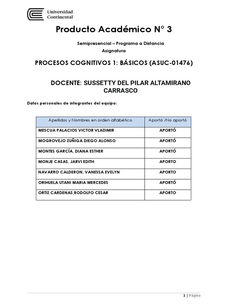 Equipo #04 - Pa3 | PDF | Atención | Mente