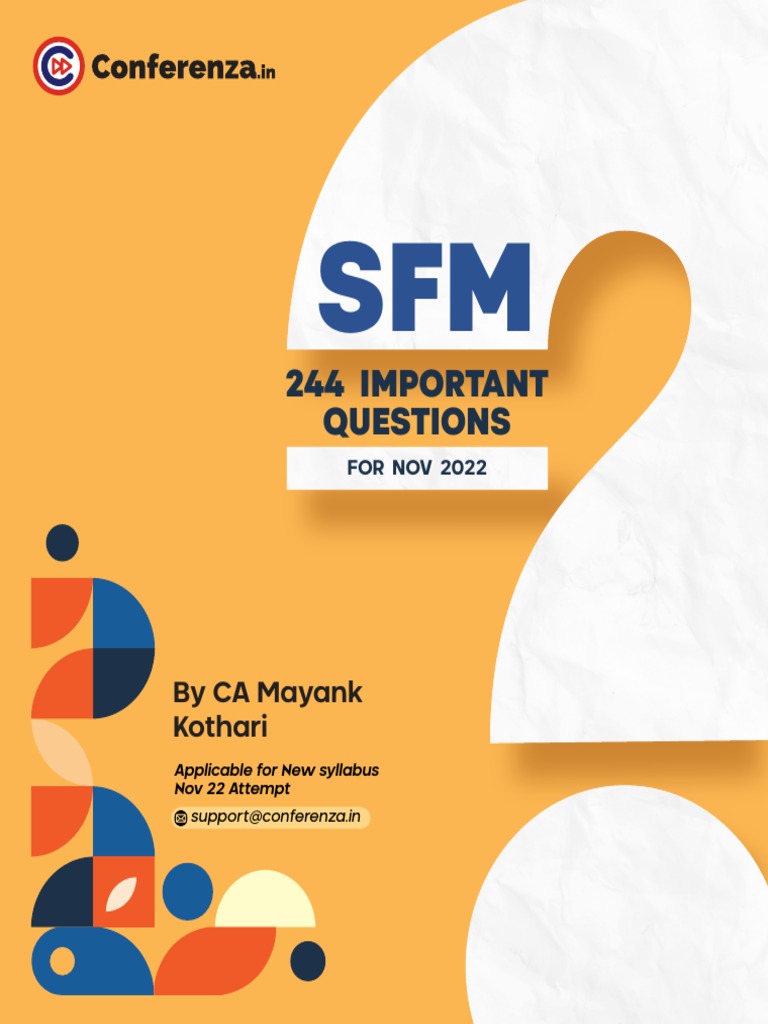 SFM - Important Questions Nov 22 - May 23 | PDF | Futures Contract | Capital Asset Pricing Model