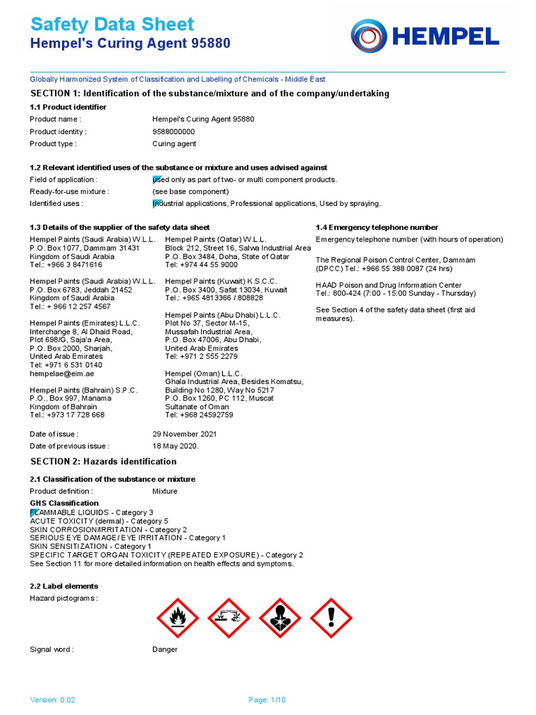 Hempadur Mastic 45880 (9588000000) | PDF | Toxicity | Personal ...