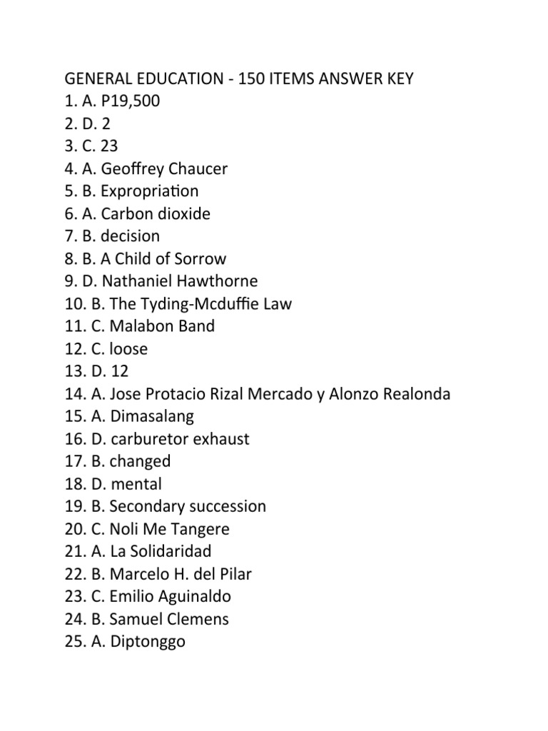 Gen - Ed Key Answer | PDF | Travel | Science & Mathematics