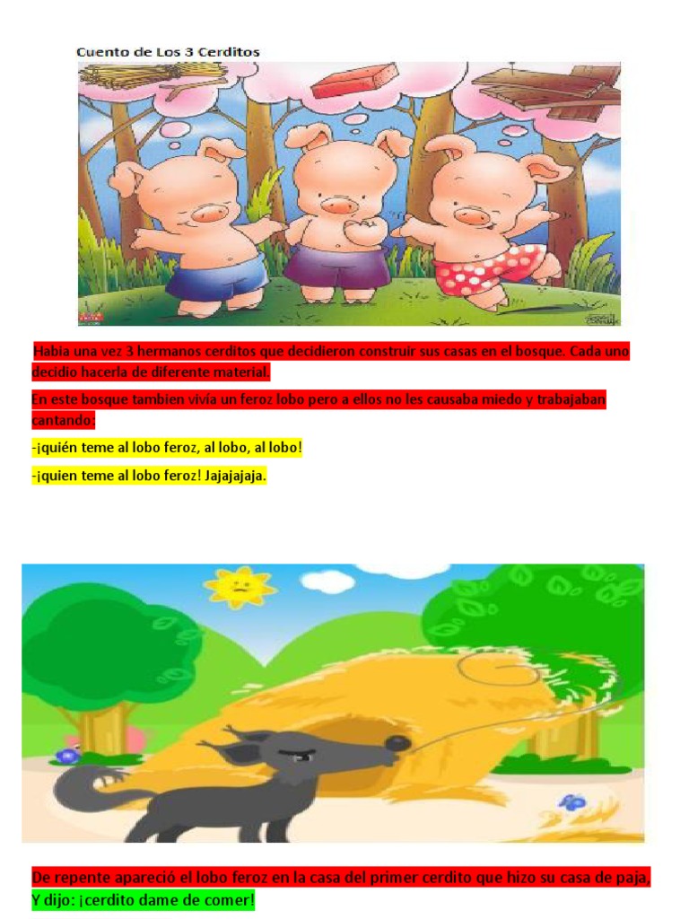 Los Tres Cerditos y el Lobo Feroz | PDF
