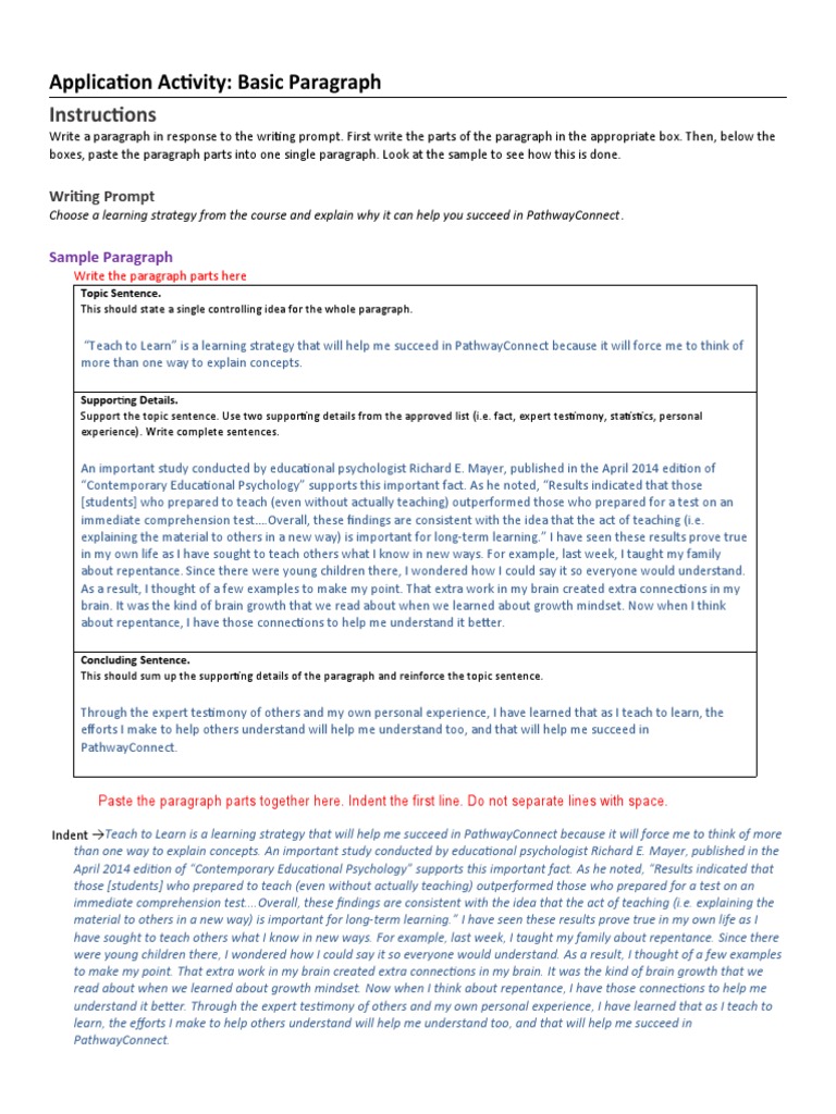 pc101 Applicationactivity Basicparagraph MarilineLee | PDF ...