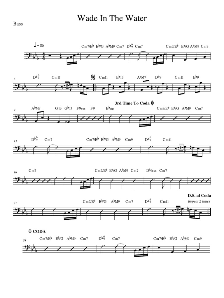Wade in The Water - Bass | PDF