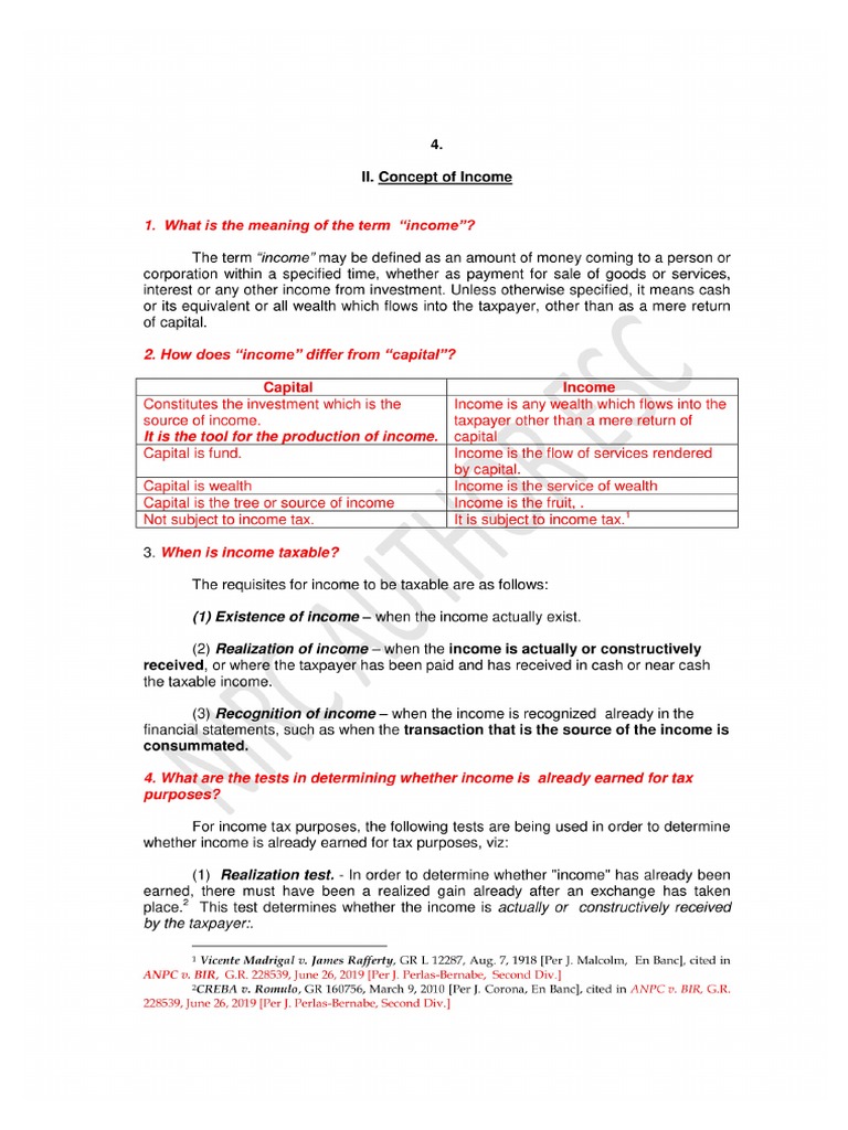 Concept of Income-1 | PDF