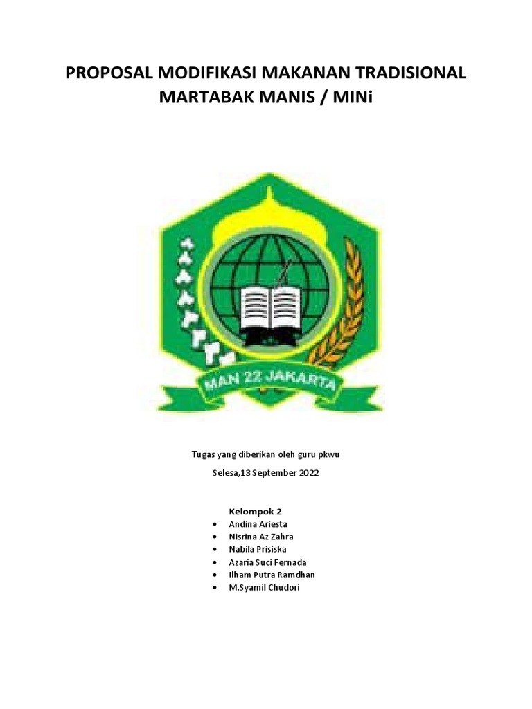 Proposal Usaha Martabak Manis Mini | PDF | Memasak, Makanan, & Anggur