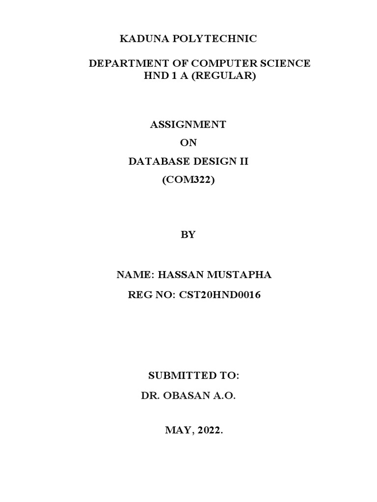 Database Design2 CP | PDF