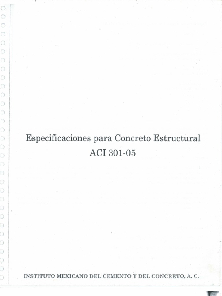 Aci 301-05 Especificaciones para Concreto Estructural | PDF