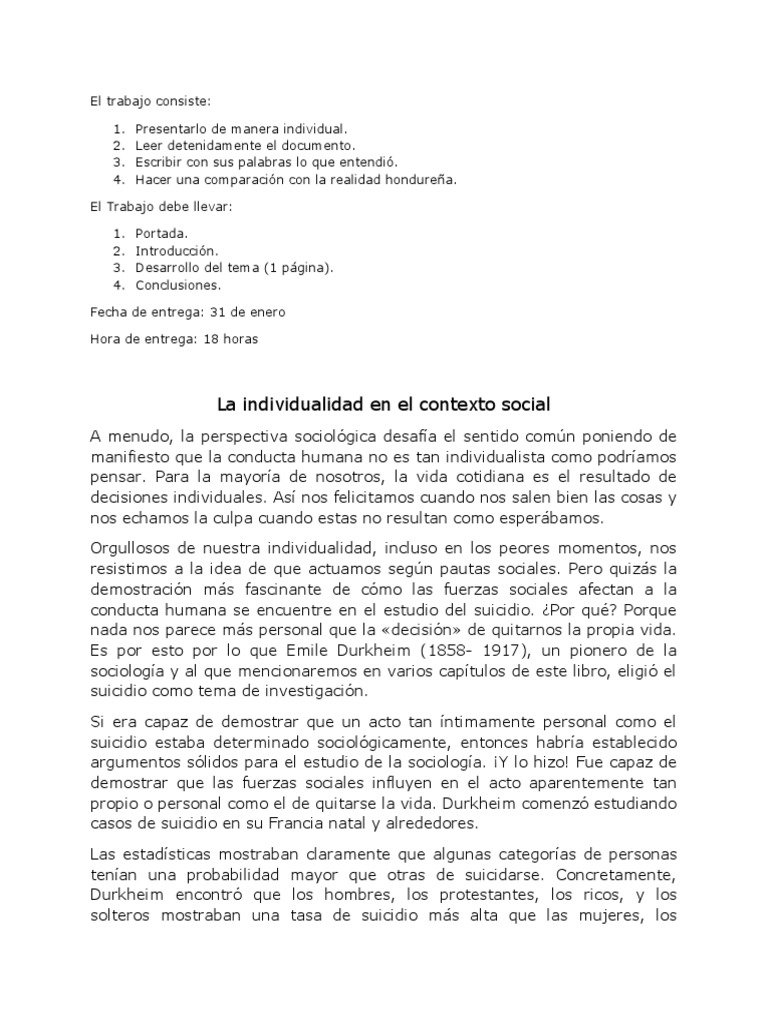 La Individualidad en El Contexto Social | PDF