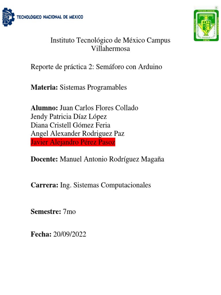 Reporte de Practica 2 | PDF | Arduino | Hardware de la computadora