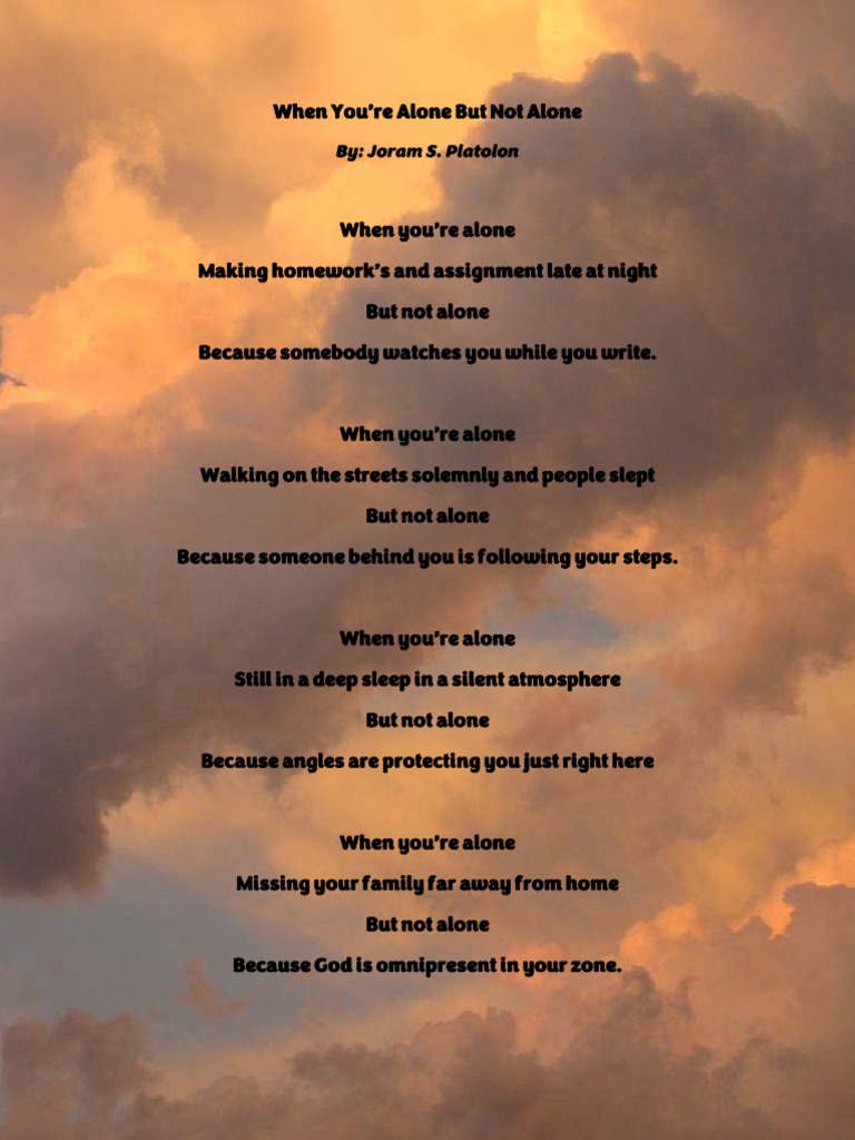 When You'Re Alone But Not Alone Poem | PDF