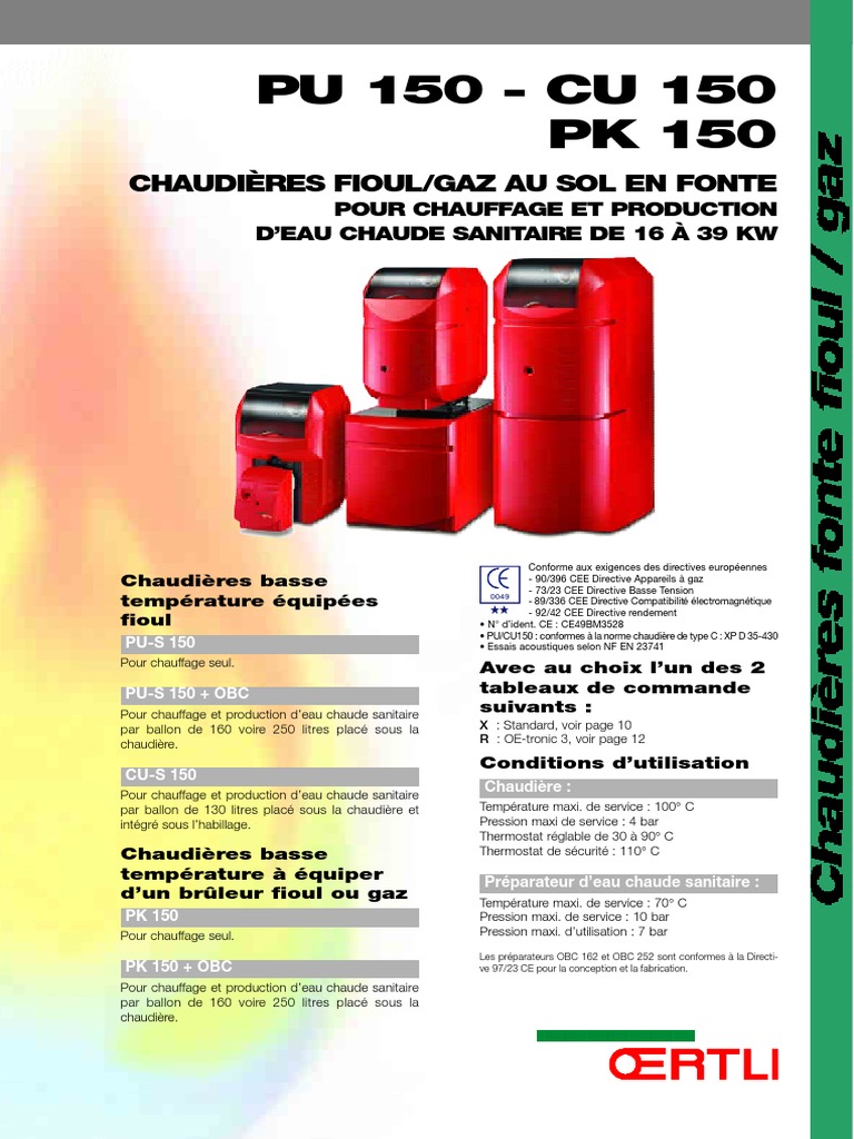 FT PK Pu Cu150 FR | PDF | Chaudière | Interrupteur