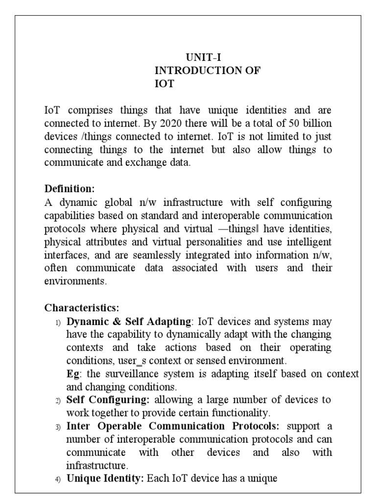 Iot Unit 1 2 Pdf Representational State Transfer Transmission Control Protocol