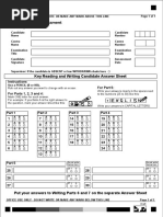 BEC Vantage Answer Sheet Listening | PDF | Written Communication | Writing