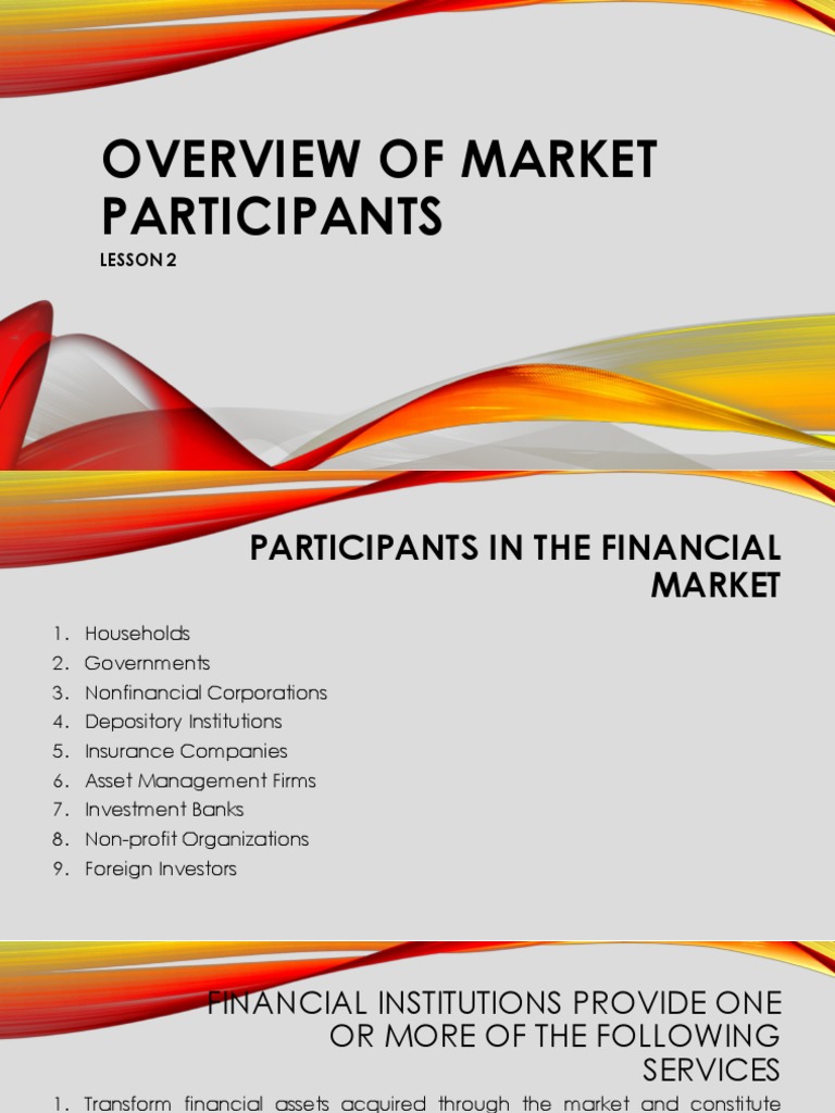 Overview of Market Participants | PDF | Financial Markets | Securities ...