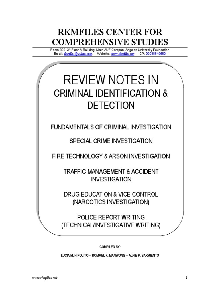 Criminal Investigation Review Notes | PDF | Confession (Law) | Right To ...