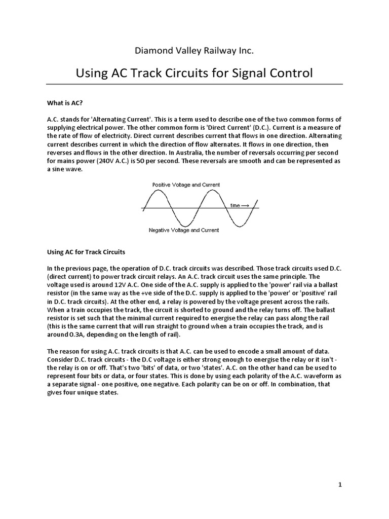 AC Track Circuits | PDF | Direct Current | Alternating Current