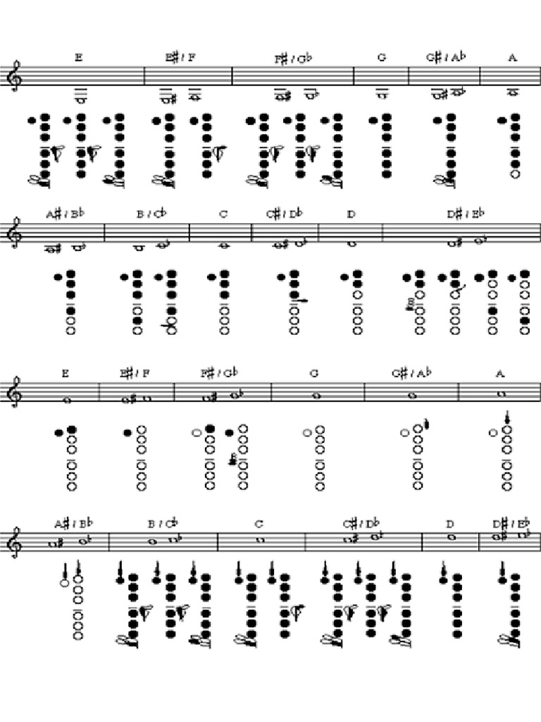 Posiciones Del Clarinete | PDF