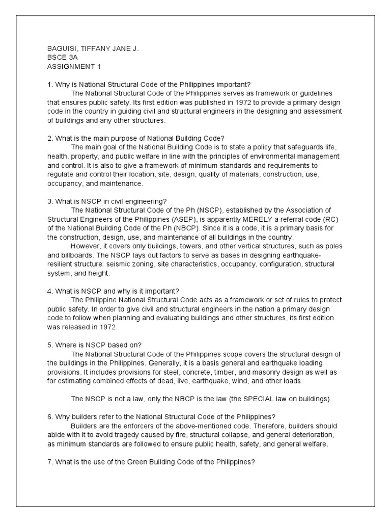 Baguisi BLDG Assignment1 | PDF | Green Building | Building Code