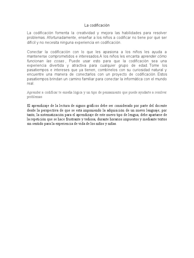 Enseñar codificación a niños fácilmente | PDF | Crecimiento personal y ...