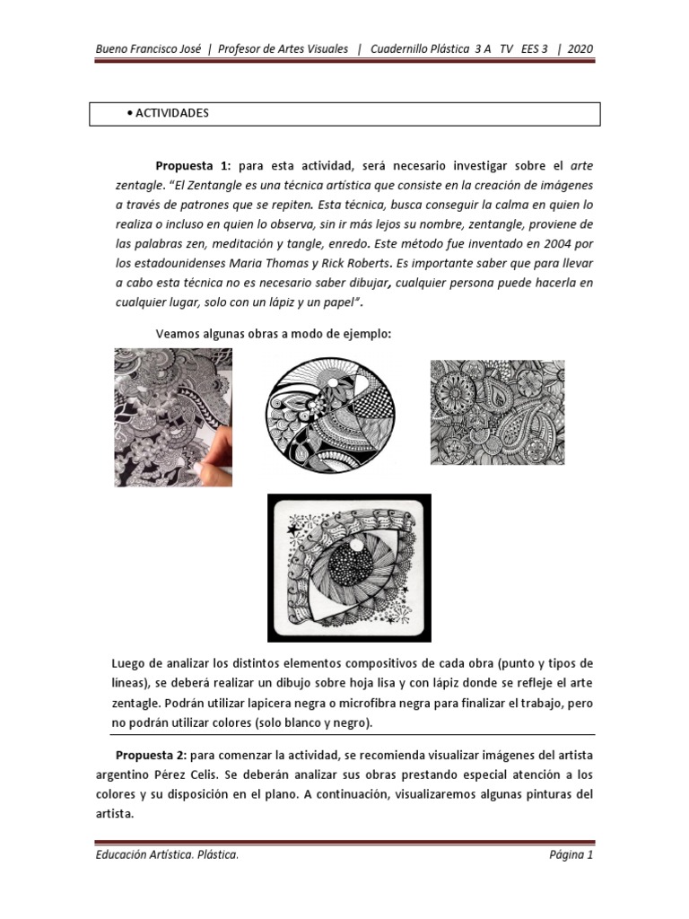 Cuadernillo Plastica. 3A. TV. EES 3. 2020. | Descargar gratis PDF | Las ...