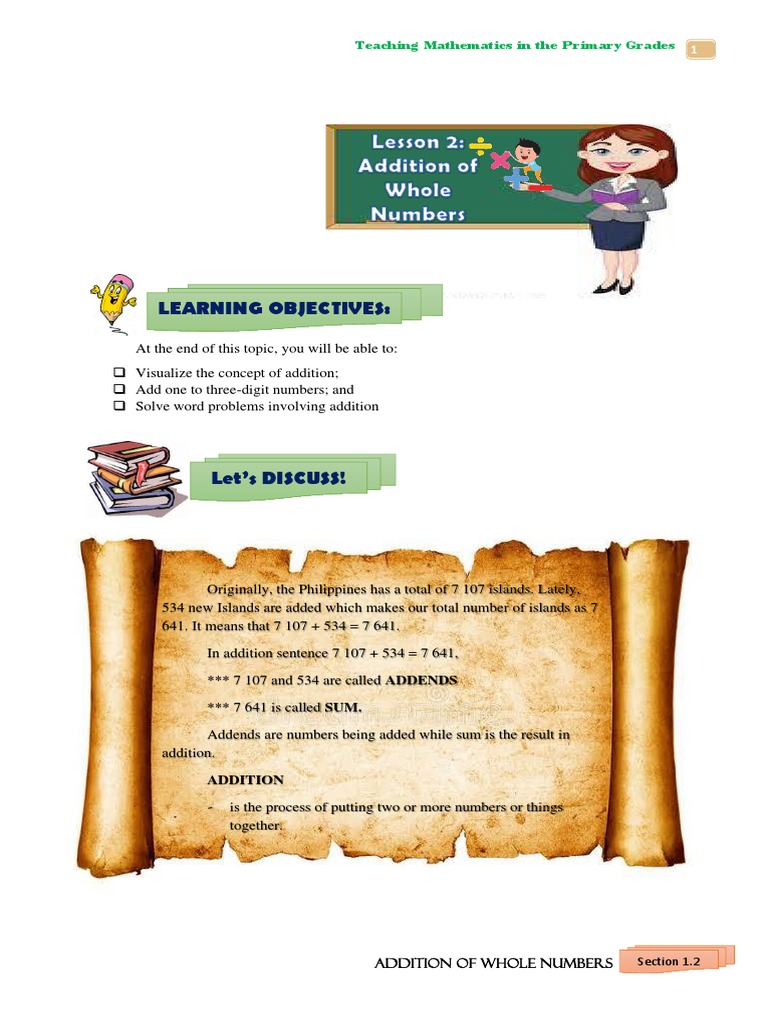 Grade 4 Whole Numbers Addition Guide | PDF | Mathematics | Cognitive ...