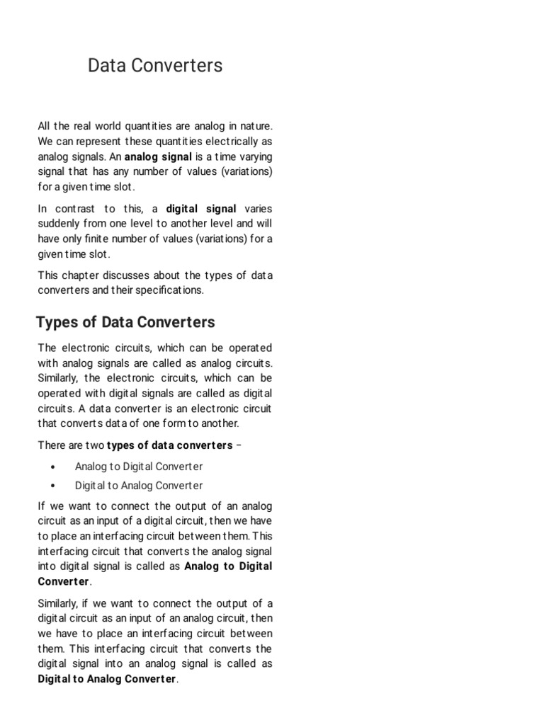 Data Iuh | Download Free PDF | Analogue Electronics | Analog To Digital ...