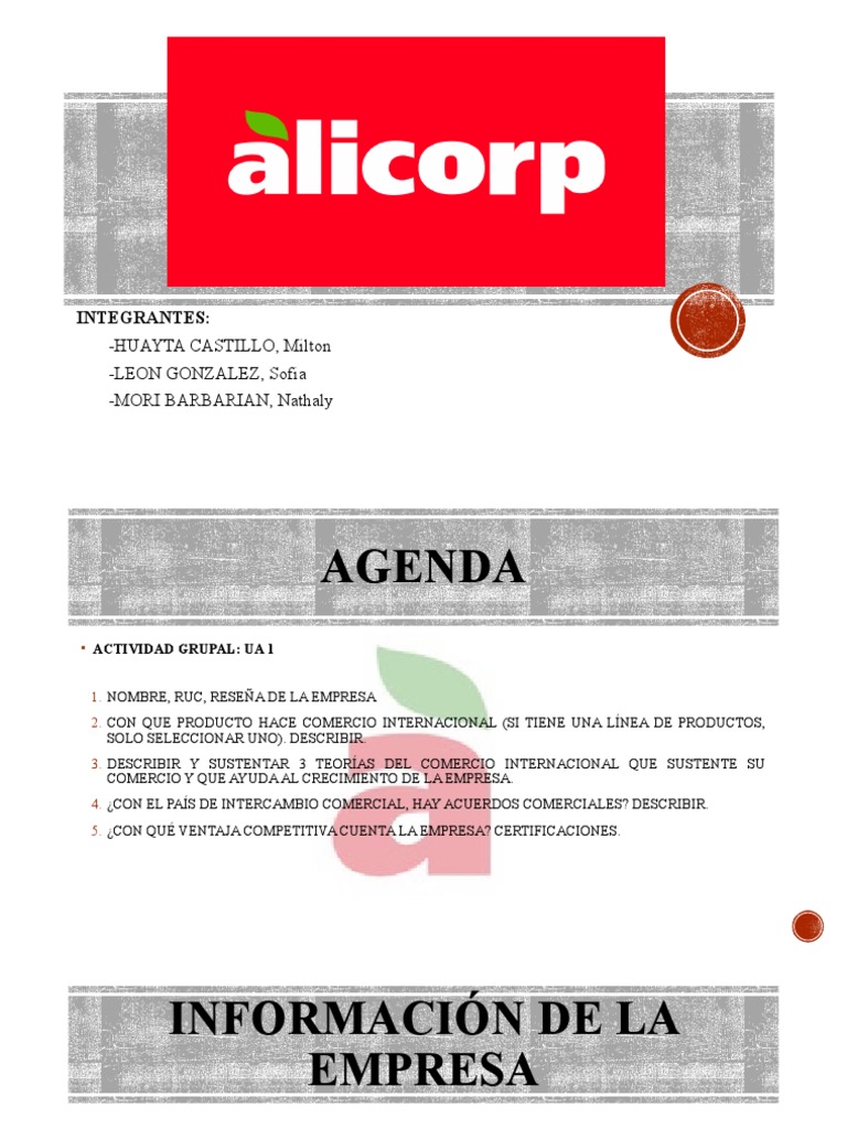 Alicorp Ua1 - Grupal | PDF | Ecuador | Perú