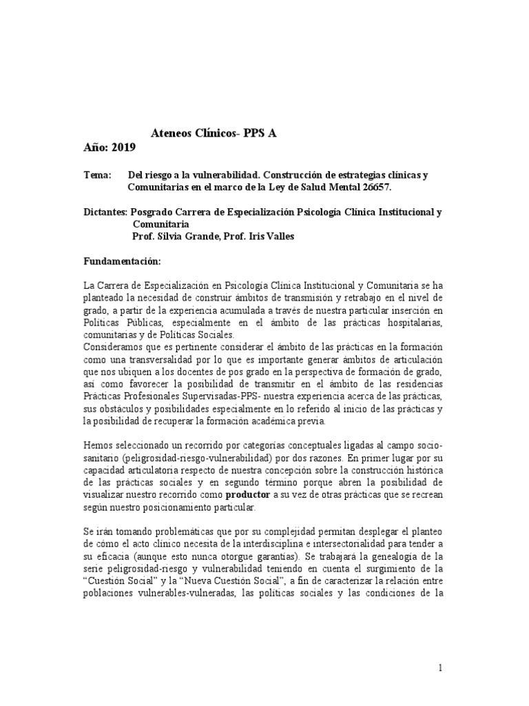 Programa PPS 2019 | Descargar gratis PDF | Salud mental | Hospital