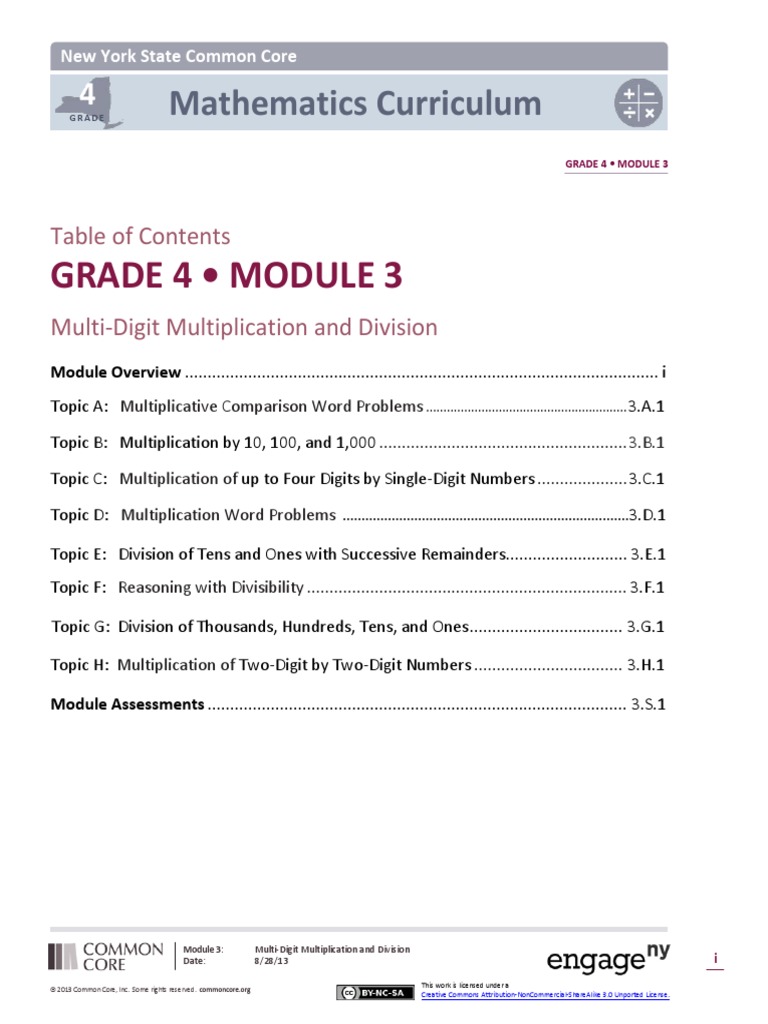 Grade 4 Math Module 3 | PDF | Multiplication | Area