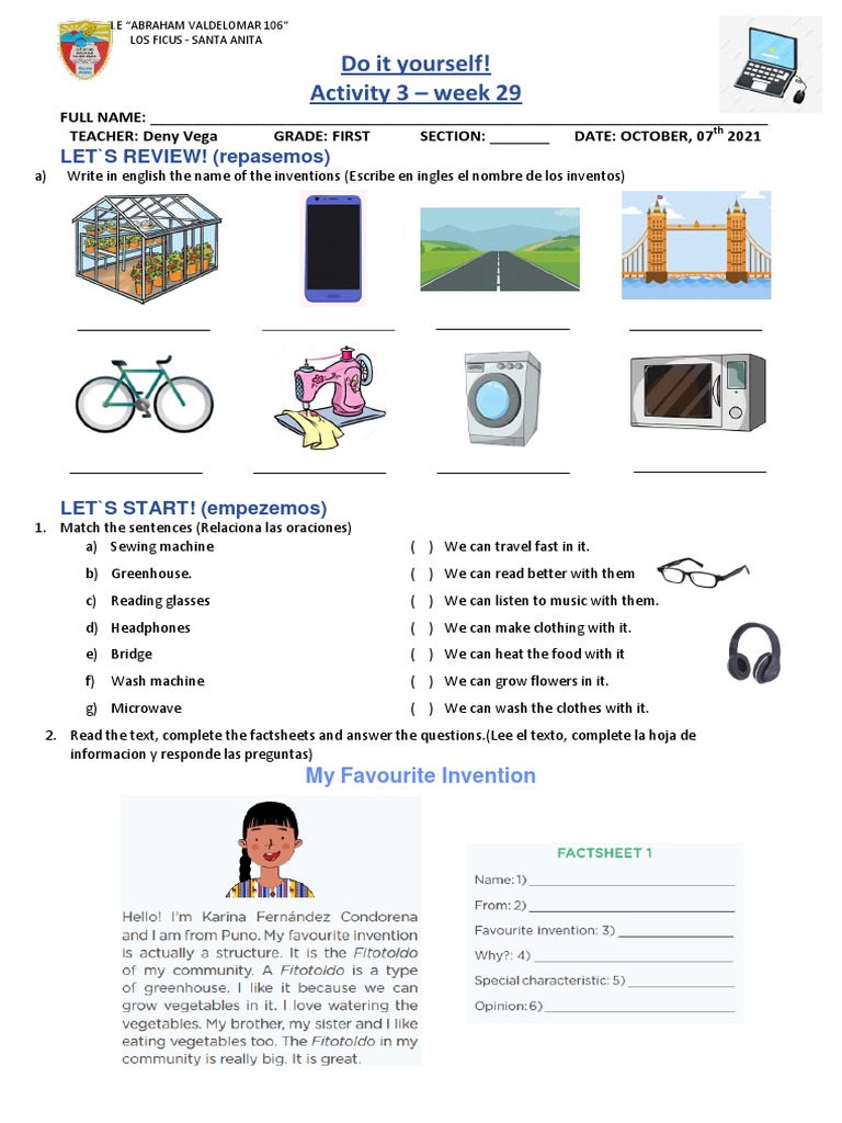 Actividad Ingles 07 - 1 | PDF