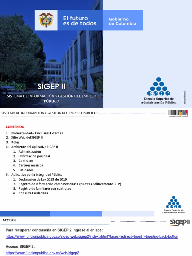 SIGEP II: Gestión del Empleo Público | PDF | Servidor (Computación ...