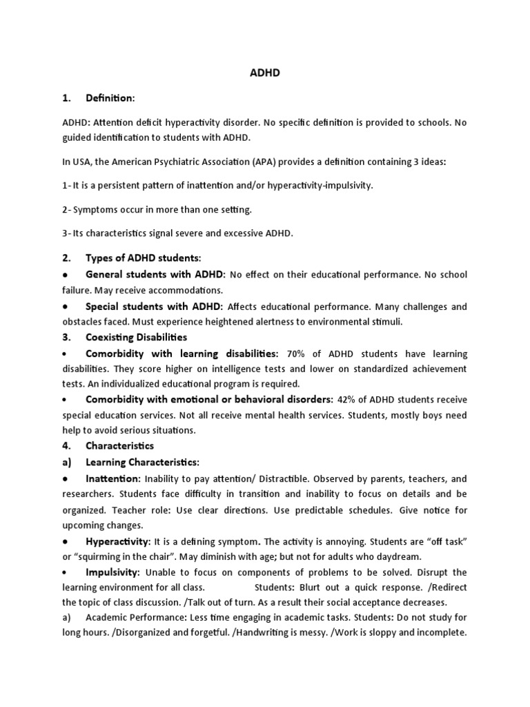Adhd 2 Pdf Attention Deficit Hyperactivity Disorder Mental Disorder