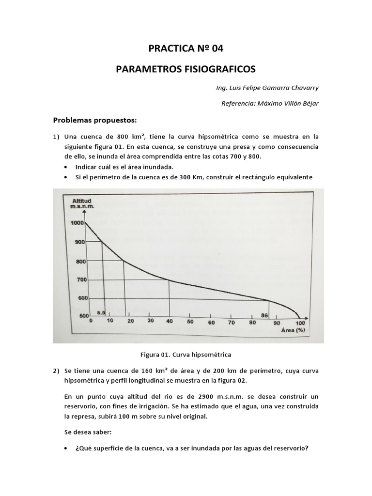 Practica 04 Parametros Fisiograficos | PDF | Cuenca de drenaje | Reservorio
