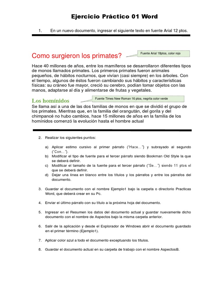 Ejercicio Practico 01 Word - Doc Resuelto | PDF